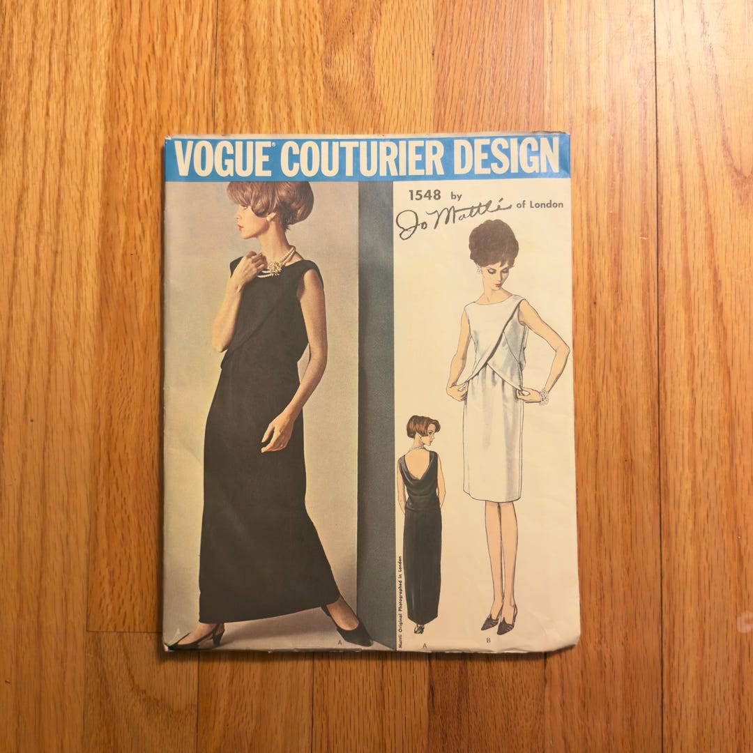 Jo Mattli 1960s Vogue Couturier Design Sewing Pattern Highwaisted ...
