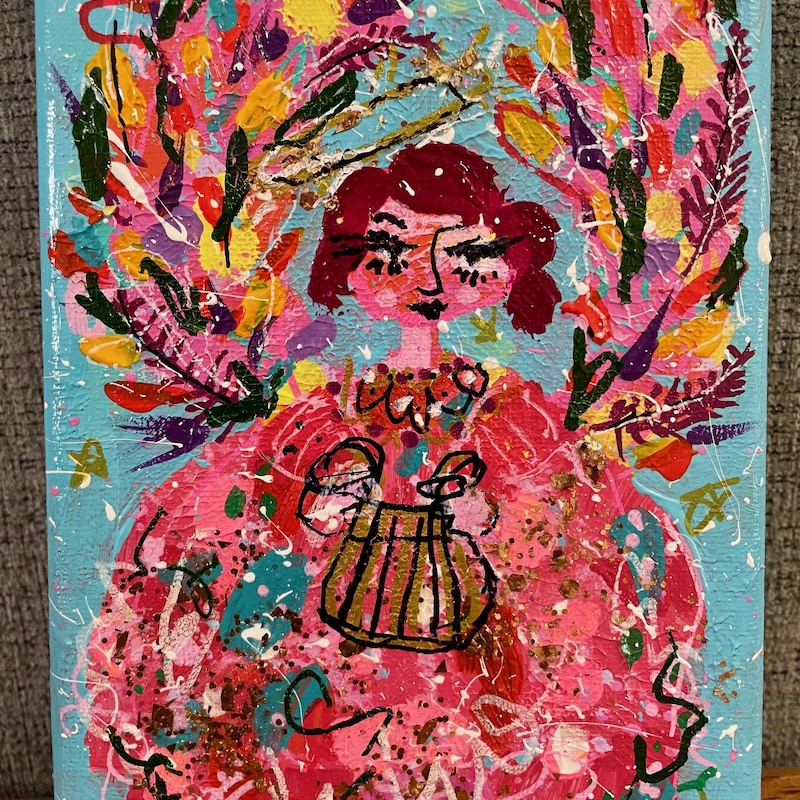 Mixed Media Tiny Painting - Etsy