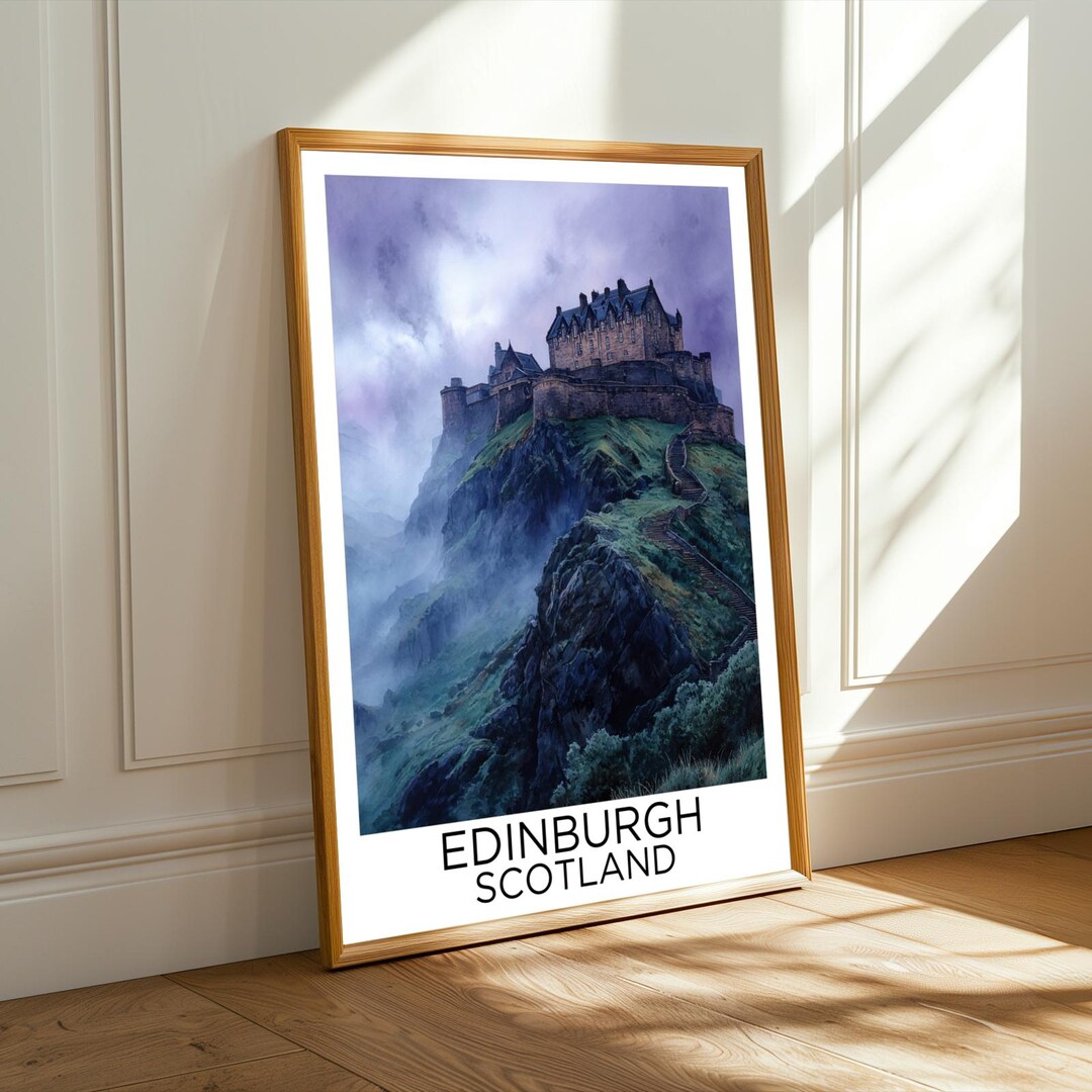 Edinburgh Art Print – Scotland Castle, Mixed Colors, Ink Style - Etsy