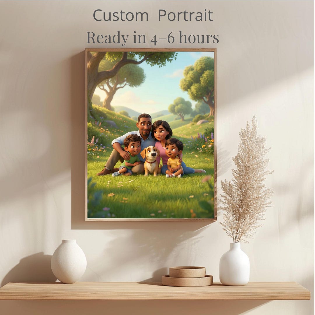 Custom Family Portrait Poster, Personalized Family Illustration ...