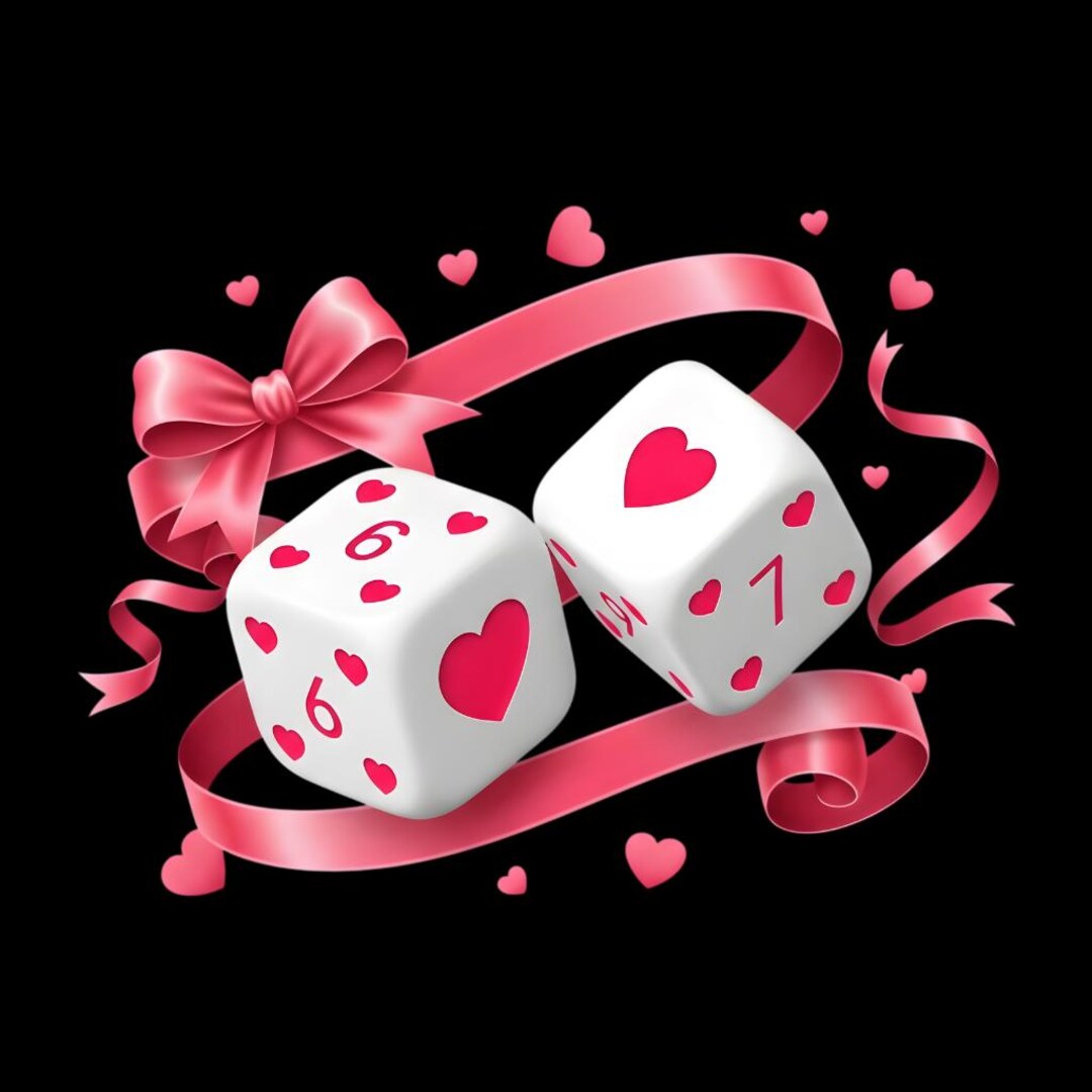 Valentine Dice PNG | Love Dice Design | Couples Shirt | Romantic Hearts ...