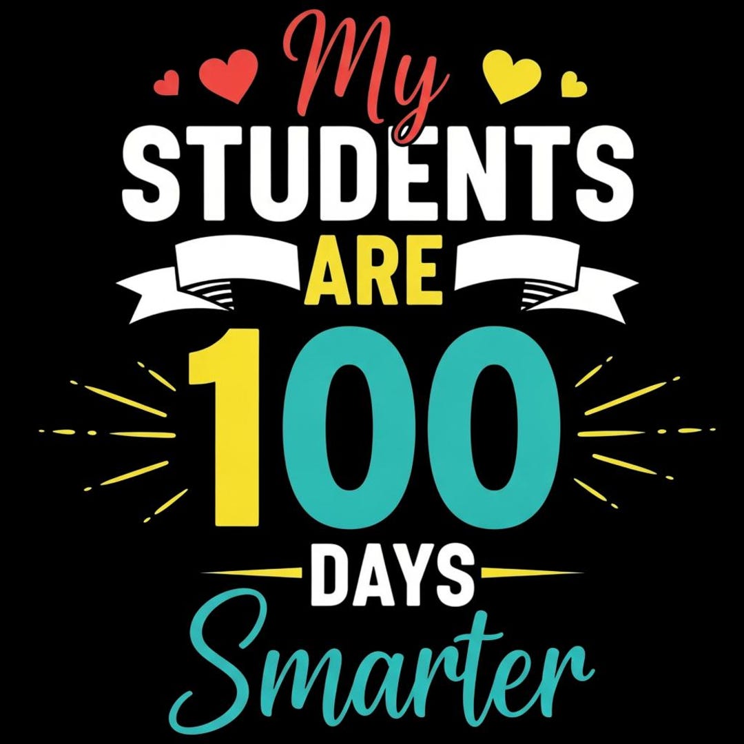 My Students Are 100 Days Smarter PNG | 100th Day of School Teacher ...