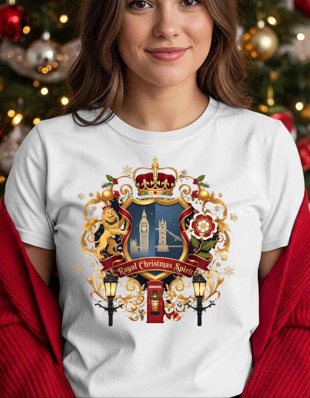 Royal Crest Coat of Arms T-shirt | Crown, Lions, Heraldic Shield ...