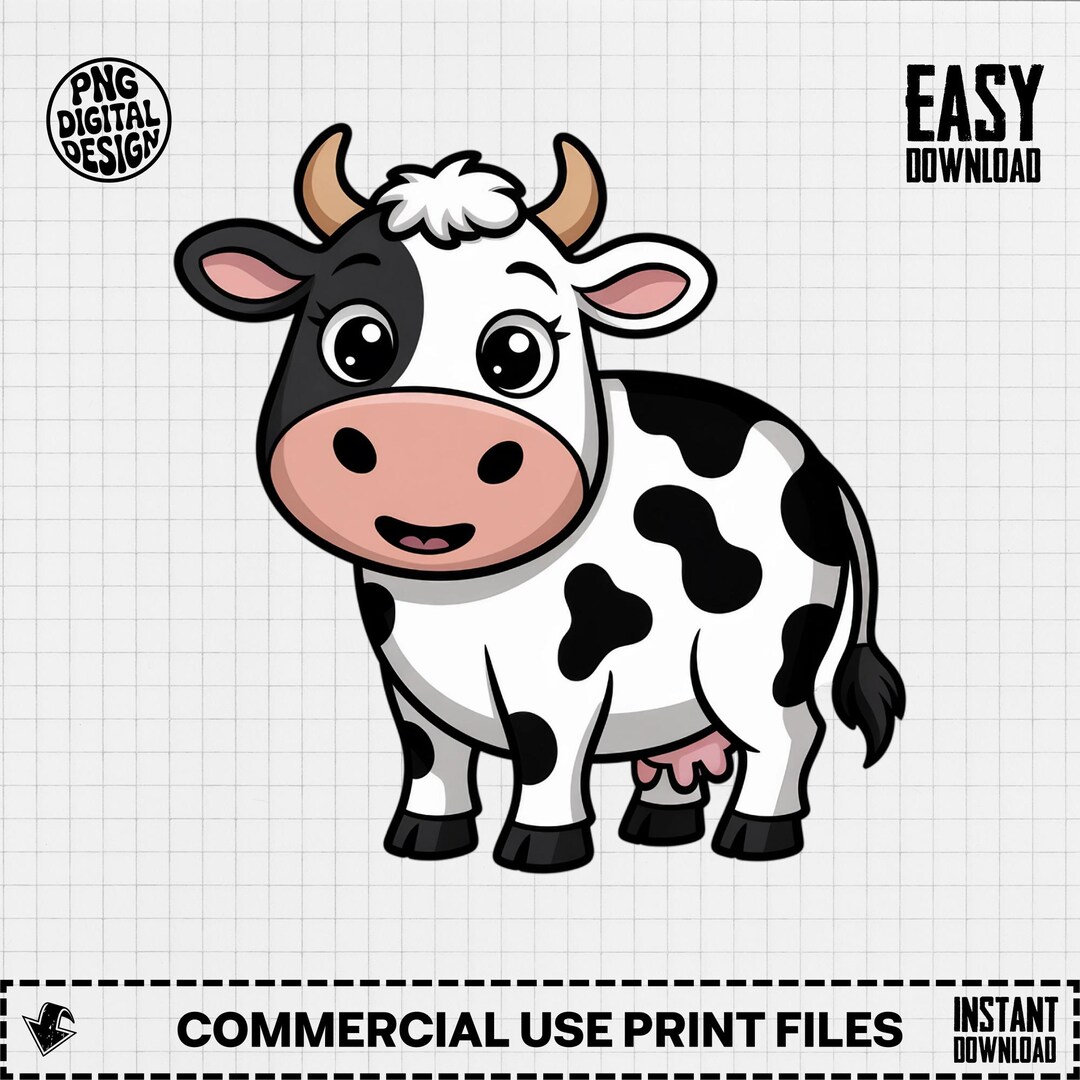 Cute Cow Clipart, Farm Animal Clipart, Nursery Clipart, Farmhouse Decor ...