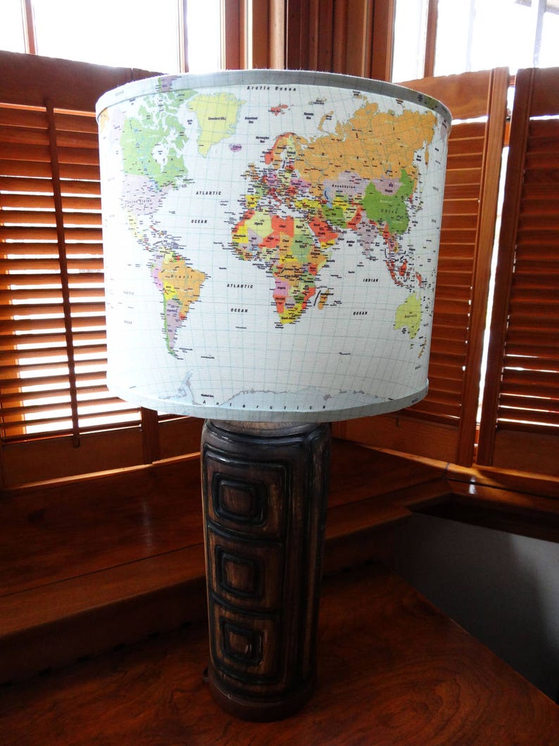 Custom Table Lamp Shade Custom World Map Lamp Shade Art Lamp - Etsy Canada