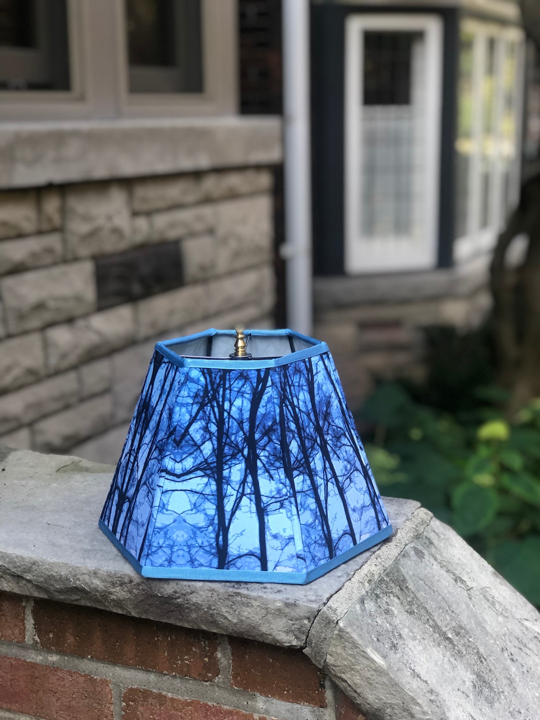 Blue Lampshade Custom Lampshade Trees Lampshade Decorative - Etsy