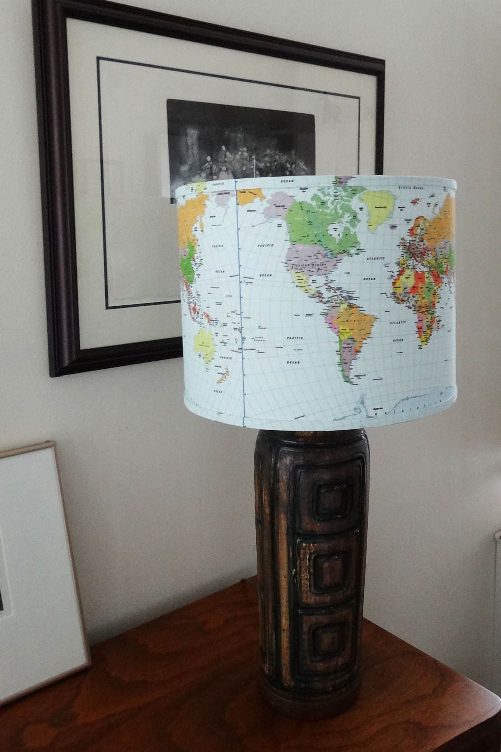 Custom Table Lamp Shade Custom World Map Lamp Shade Art Lamp - Etsy Canada