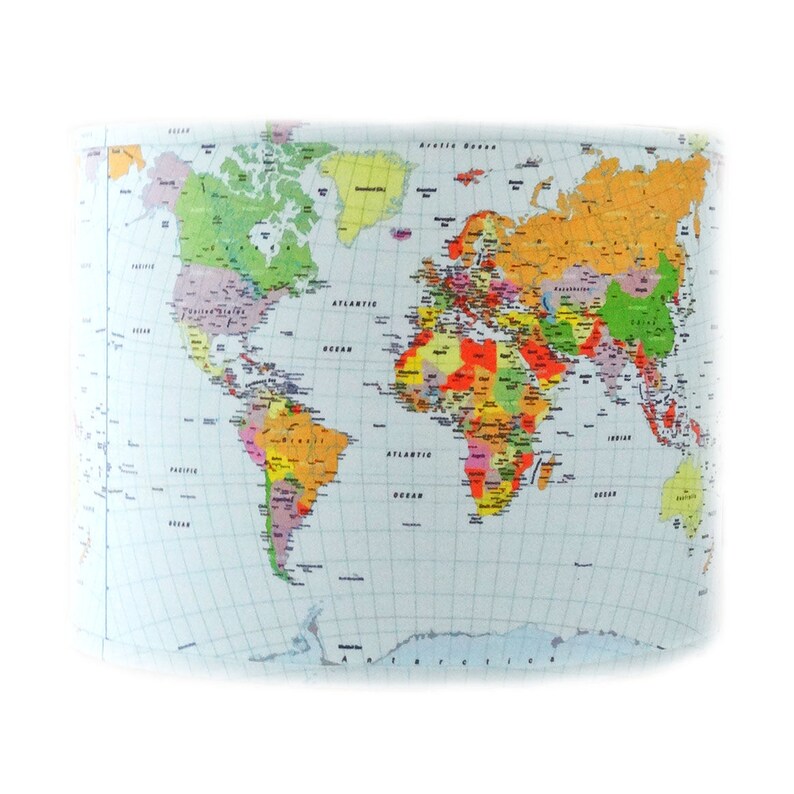 Custom Table Lamp Shade Custom World Map Lamp Shade Art Lamp - Etsy Canada