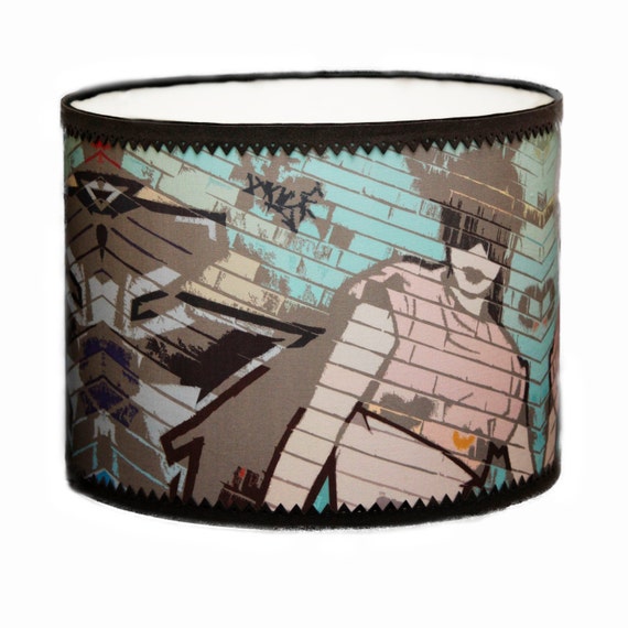 Lamp Shades Graffiti art Funky lamp shade for floor lamp Unique lamp ...
