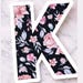 Floral Initial Sticker, Black & Pink Flowers, Personalized Gift - Etsy