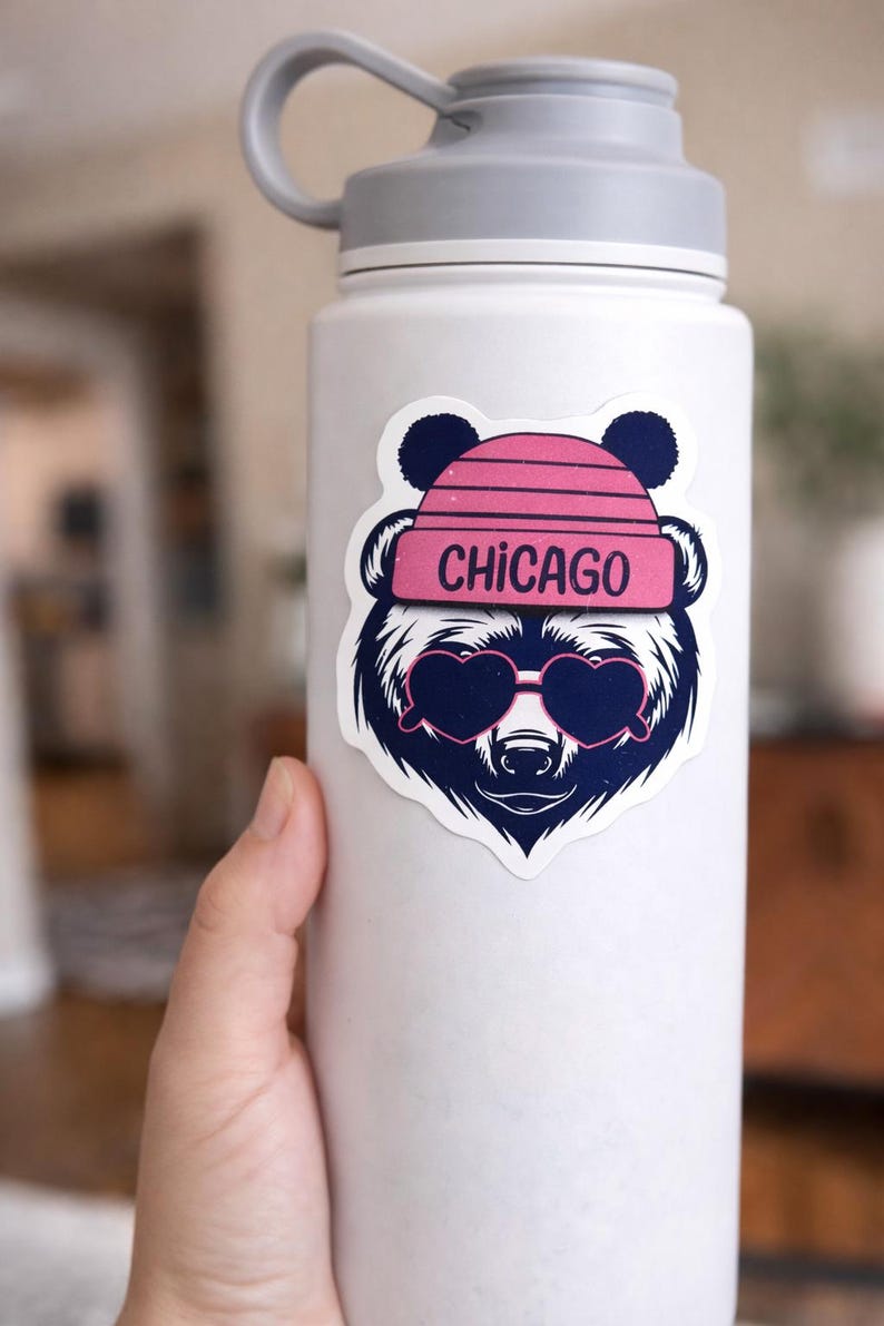 Chicago Bear Die-cut Vinyl Sticker, 3 Inch, Windy City Sticker, Water ...