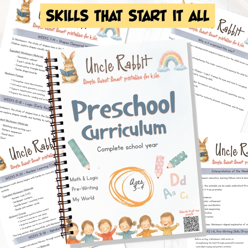 Back to School Bundle for Ages 3-4 | Preschool Curriculum Worksheets ...