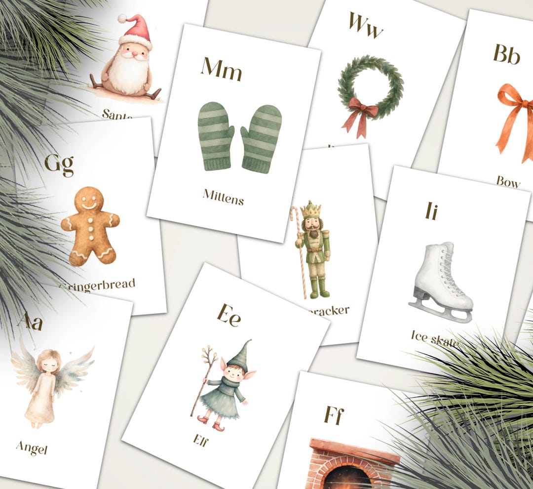 Christmas Alphabet Flashcards: Homeschool ABC Cards Christmas ...