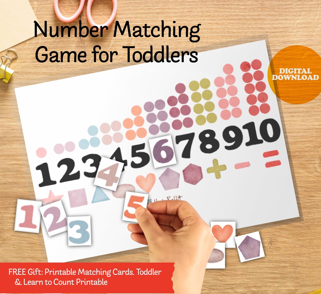 Counting Printable Activity Matching Cards. Toddler, Preschool ...