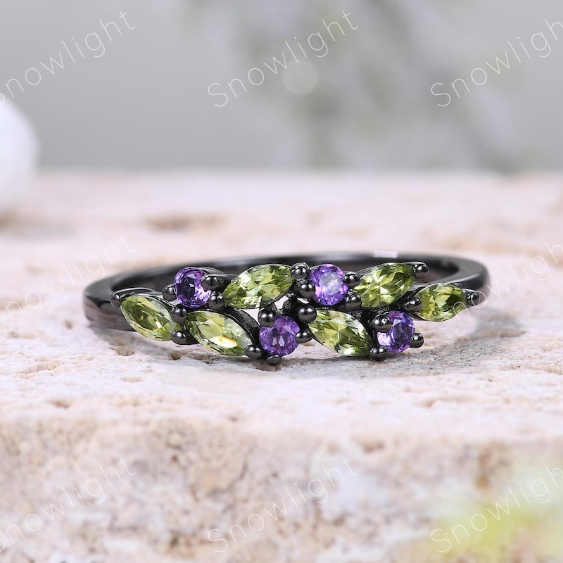 Amethyst Peridot Ring 10k - Etsy