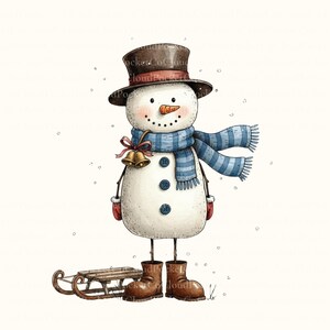 Blue Snowman Clipart Set | Winter Pngs | Cozy Holiday Graphics | 28 ...