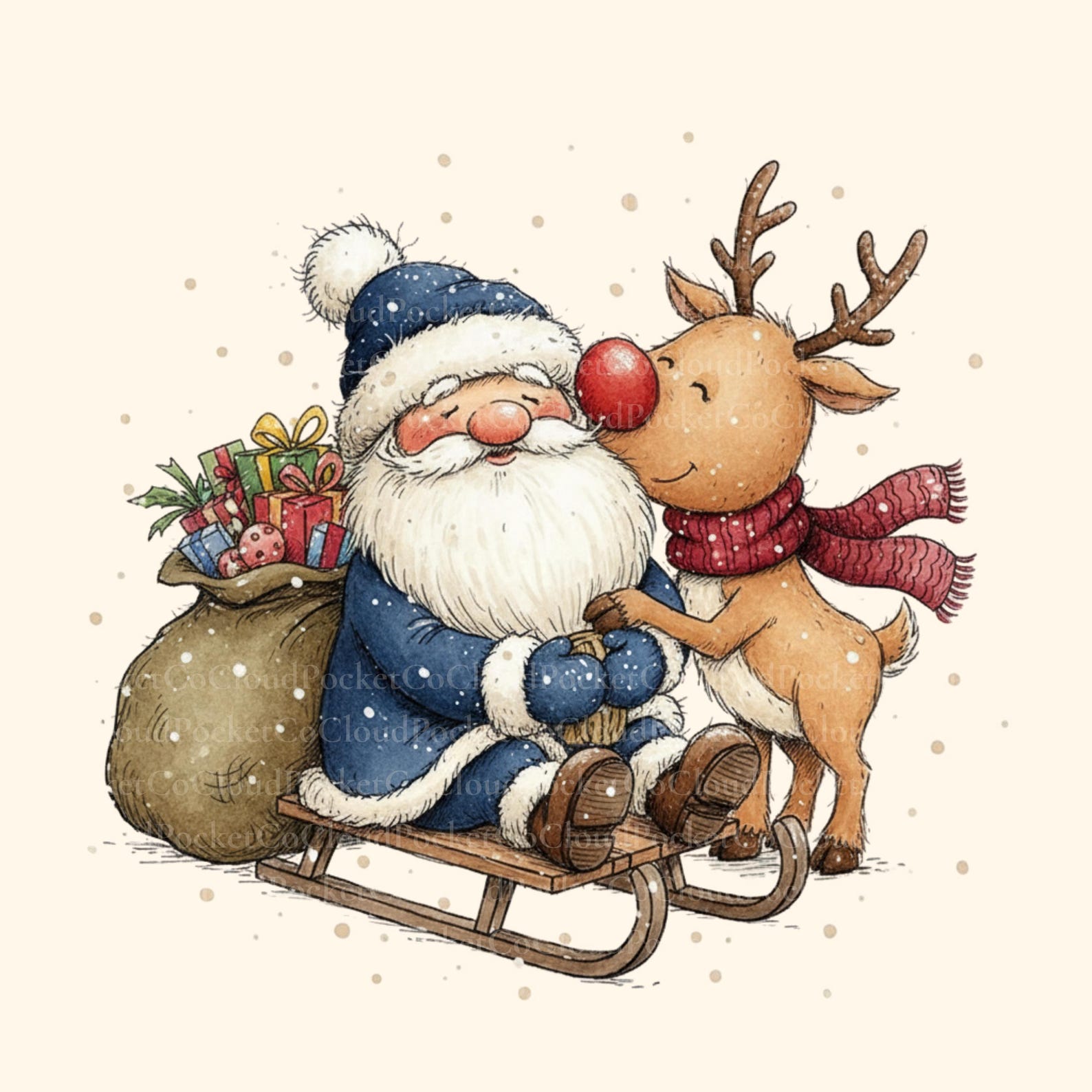 Cheerful Santa Clipart Set | Cute Christmas Pngs | Holiday Clip Art ...