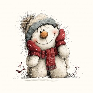 Blue Snowman Clipart Set | Winter Pngs | Cozy Holiday Graphics | 28 ...