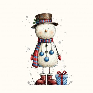 Blue Snowman Clipart Set | Winter Pngs | Cozy Holiday Graphics | 28 ...