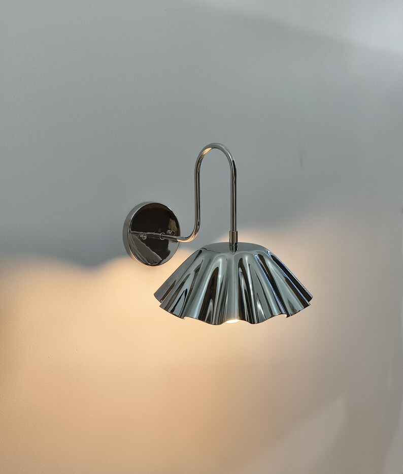 Handcrafted Brass Wall Sconce, Fluted Shade, Vintage Inspired Light for ...