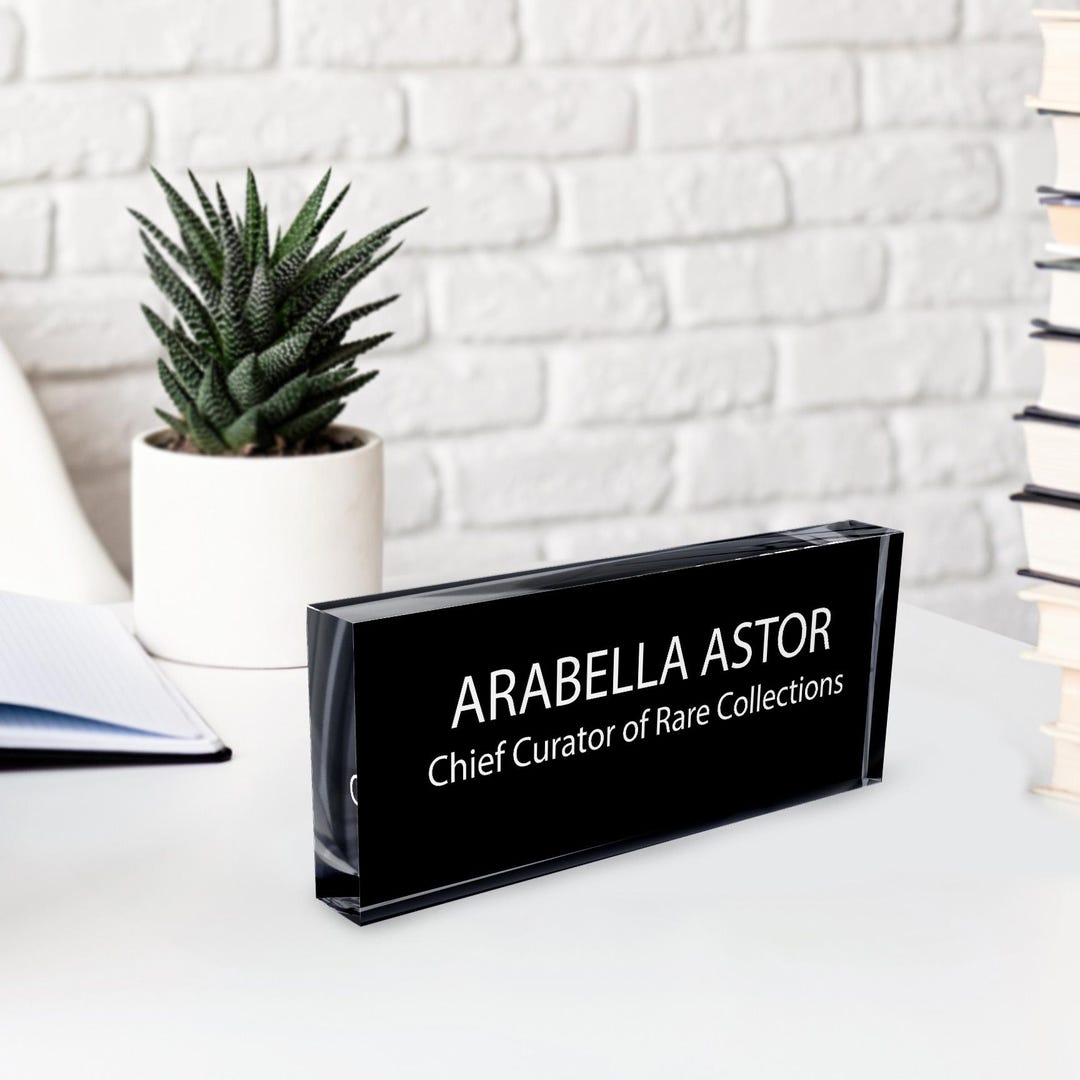 Personalized Acrylic Desk Name Plate – Christmas Gift , Modern Black ...