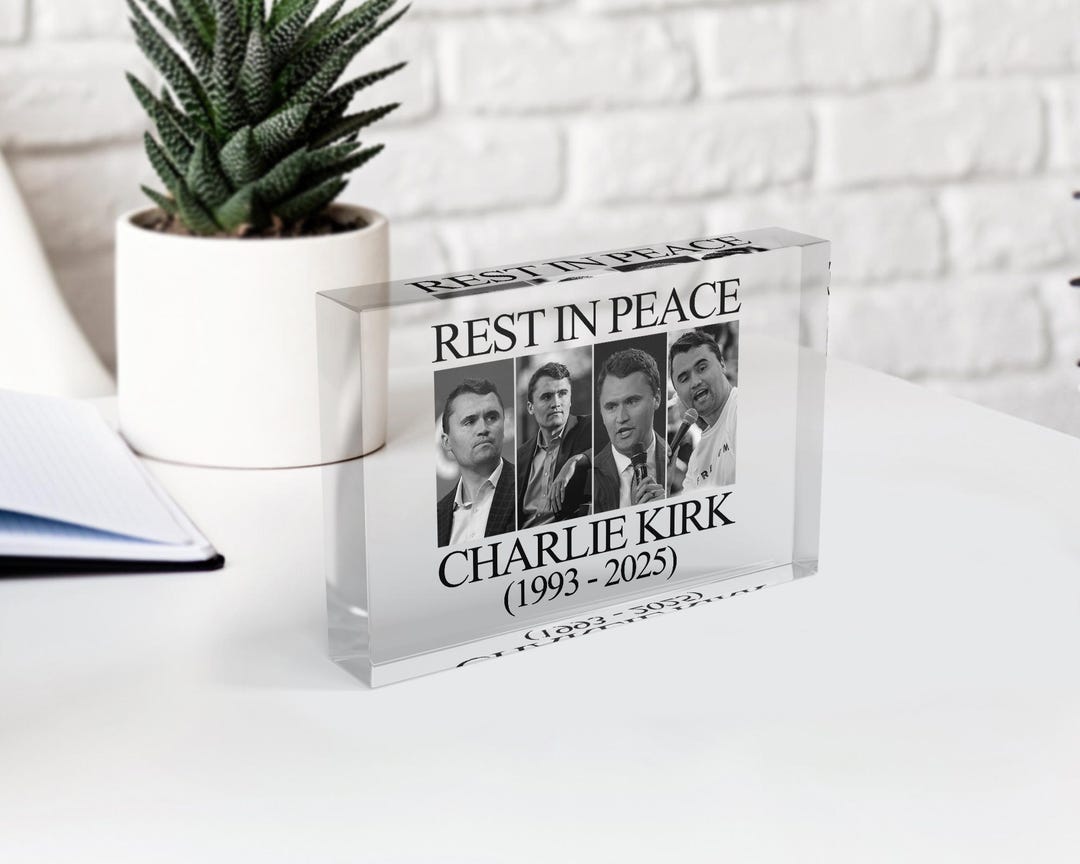 Charlie Kirk Memorial Acrylic Photo Block, Christmas Gift Plaque ,bible ...