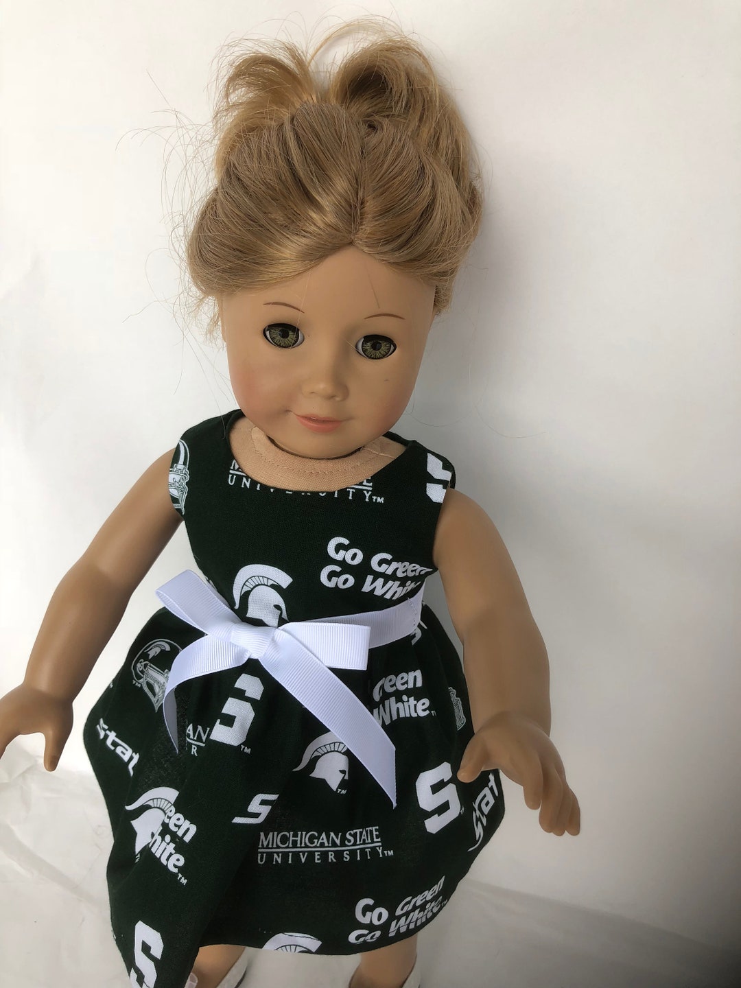Michigan State 18 Inch Doll Dress Made of MS Toss Fabric, Made to Fit ...