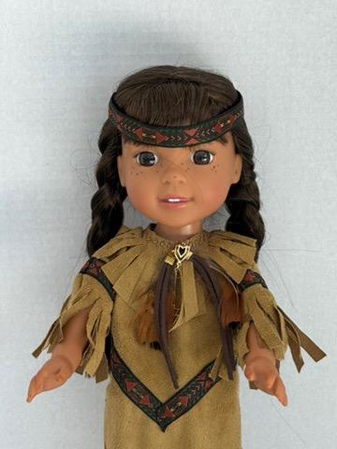 Native American Outfit of Tan Faux Suede Made to Fit 14.5 Inch Dolls ...