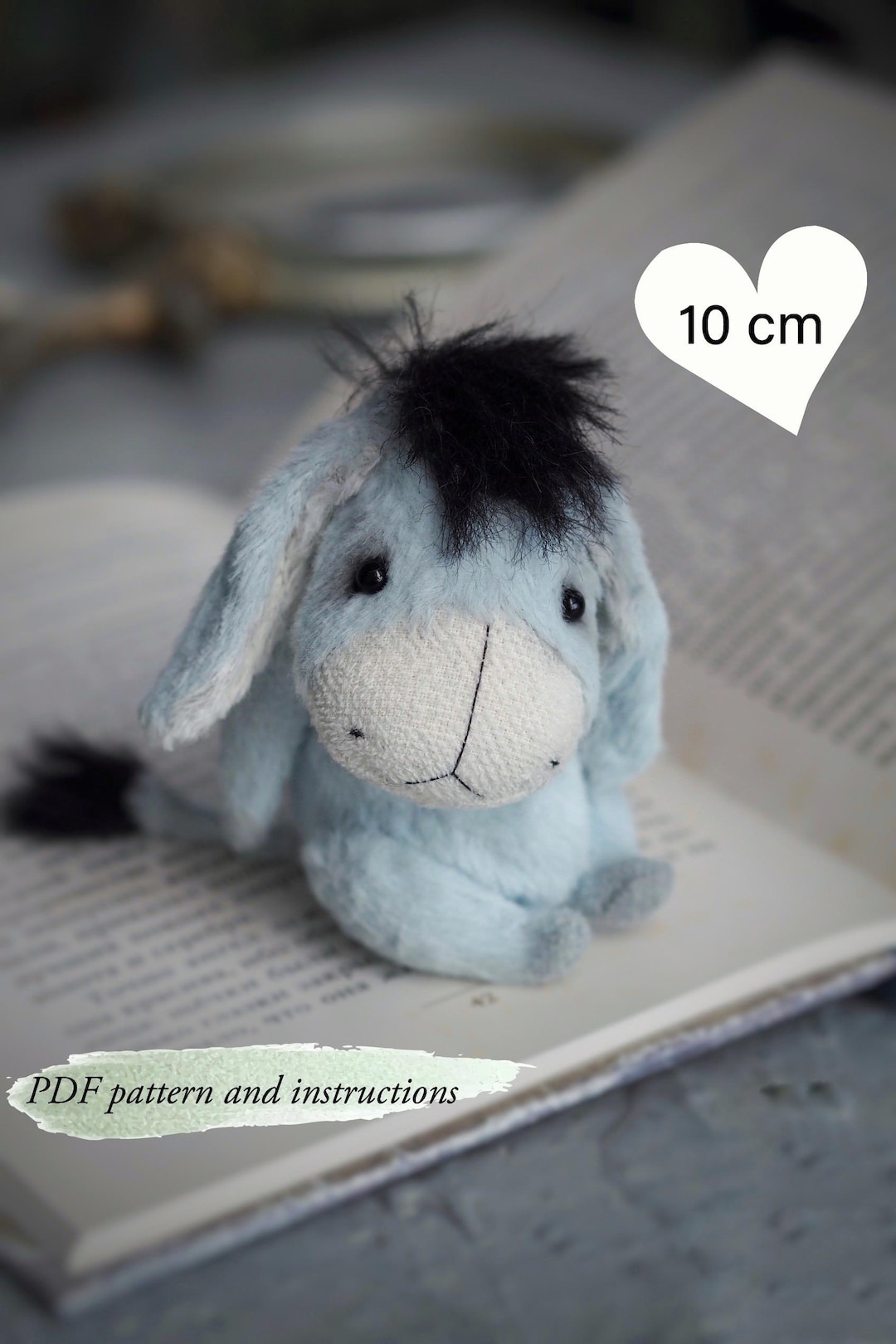 PDF Pattern With Instructions Teddy Donkey 10 Cm - Etsy