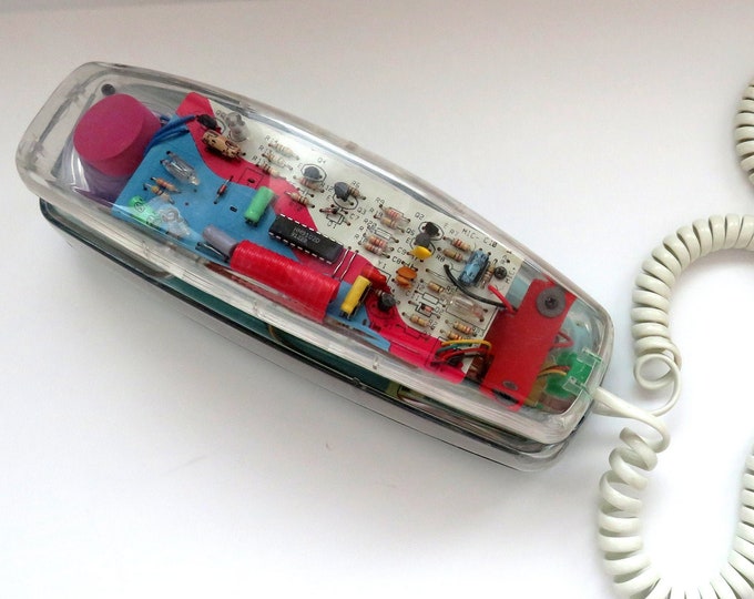 1980s Clear Telephone by Unisonic Transparent Push Button Desk Phone ...