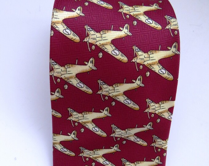 Vintage Airplanes Necktie by Museo Hand Made Prop Planes Novelty Tie ...