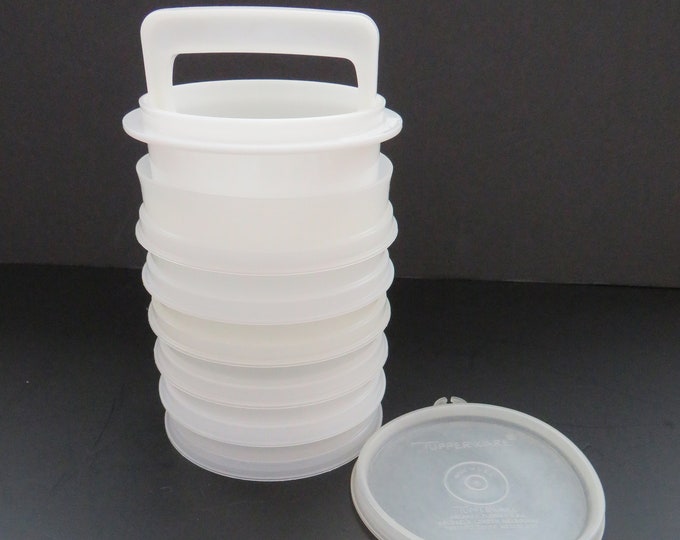 1960 TUPPERWARE Hamburger Keepers - Set of 6 Keepers Lid Press ...
