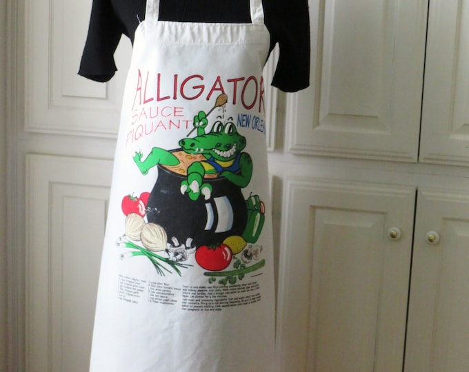 Vintage New Orleans Alligator Sauce Piquante Bib Apron - New Orleans ...