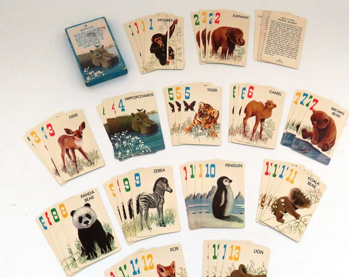 1962 Animal Rummy Card Game - Hallmark Cards - Complete Full Deck - Fun ...