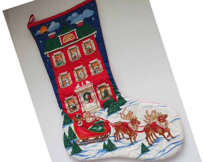 Large COMPLETED Quilted Christmas Stocking - A Visit From Saint ...
