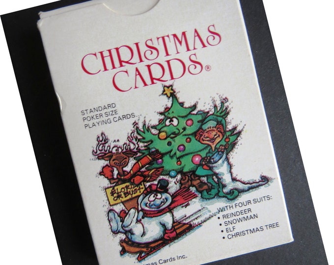 Novelty Christmas Playing Cards Reindeer Snowman Elf Christmas Tree ...