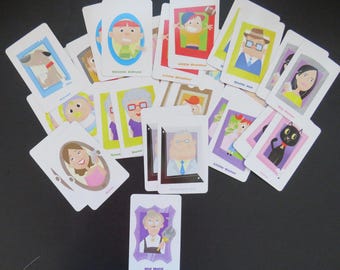 Old Maid Playing Cards - Complete Set - Fun Graphics Card Names ...