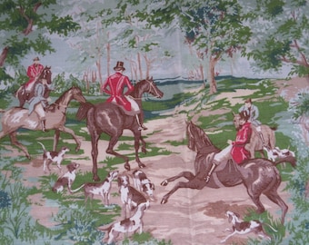 Fox hunt fabric | Etsy