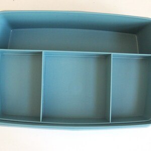 1980s Tupperware Stow N Go Container - 3 Piece Blue Divided Container ...