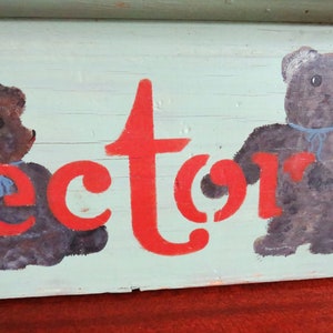 Vintage Hand Painted Wood Hanging Wall Shelf - Bear Dolls Collector ...