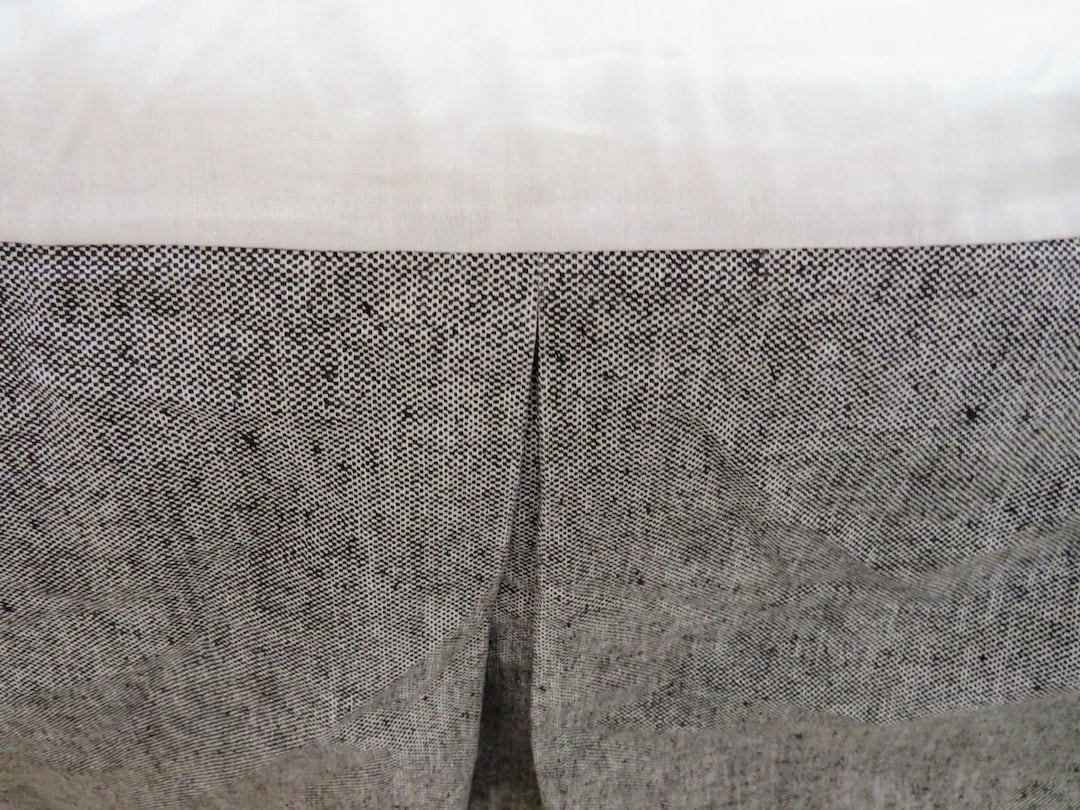 Queen Bedskirt Dust Ruffle by Revman - Black Gray Tweed - Cannons ...