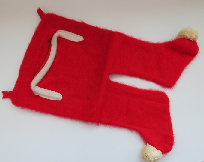 1960s Santa Claus Pants Christmas Stocking - Red Drop Front Panel ...