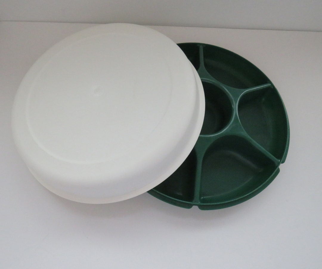 1980s Tupperware 2 Pc Serving Center Container 6 Divided - Etsy