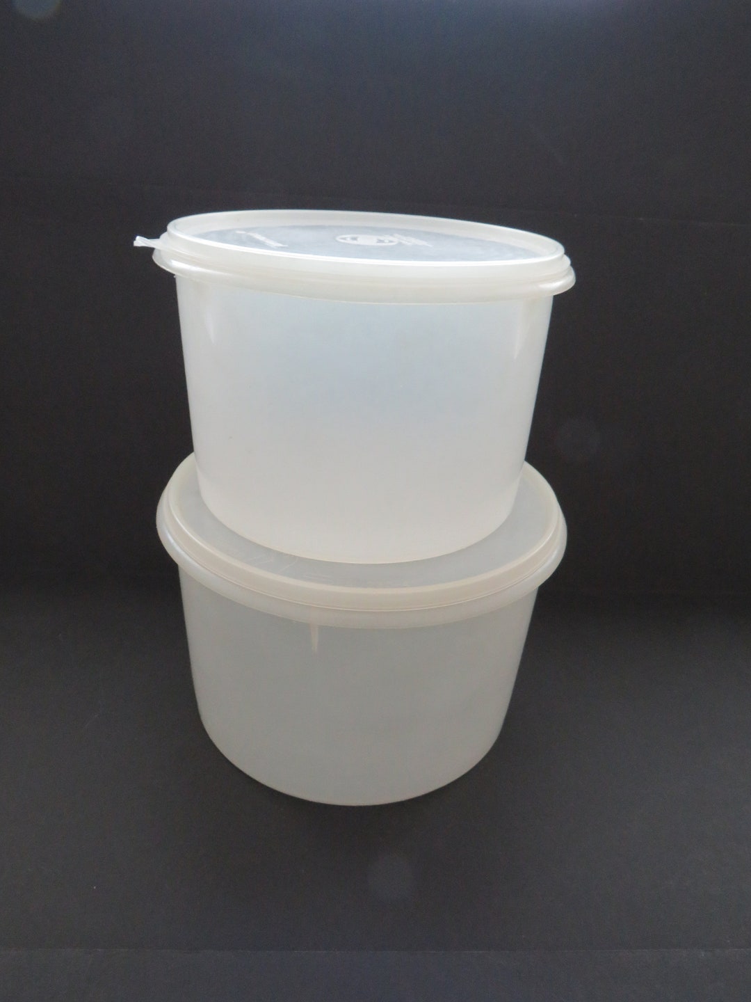 1950s Tupperware Canisters TWO Sheer Clear White Canisters With Tupper ...