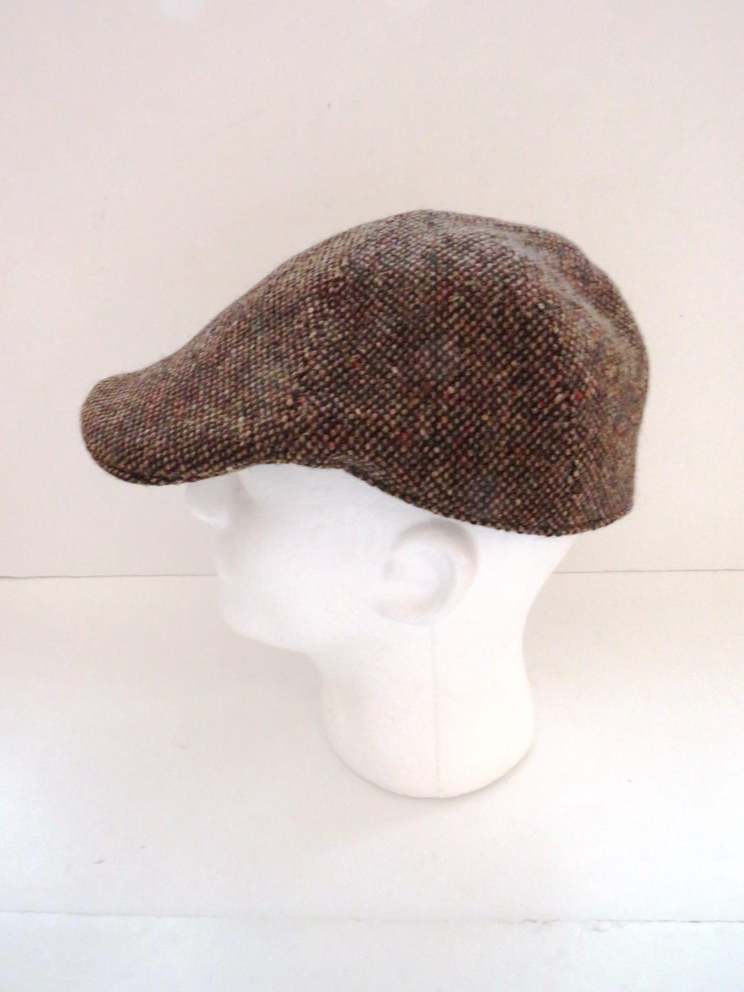 Vintage Wool Brown Tweed Cap by Hanna Hats Ireland - Size Large ...