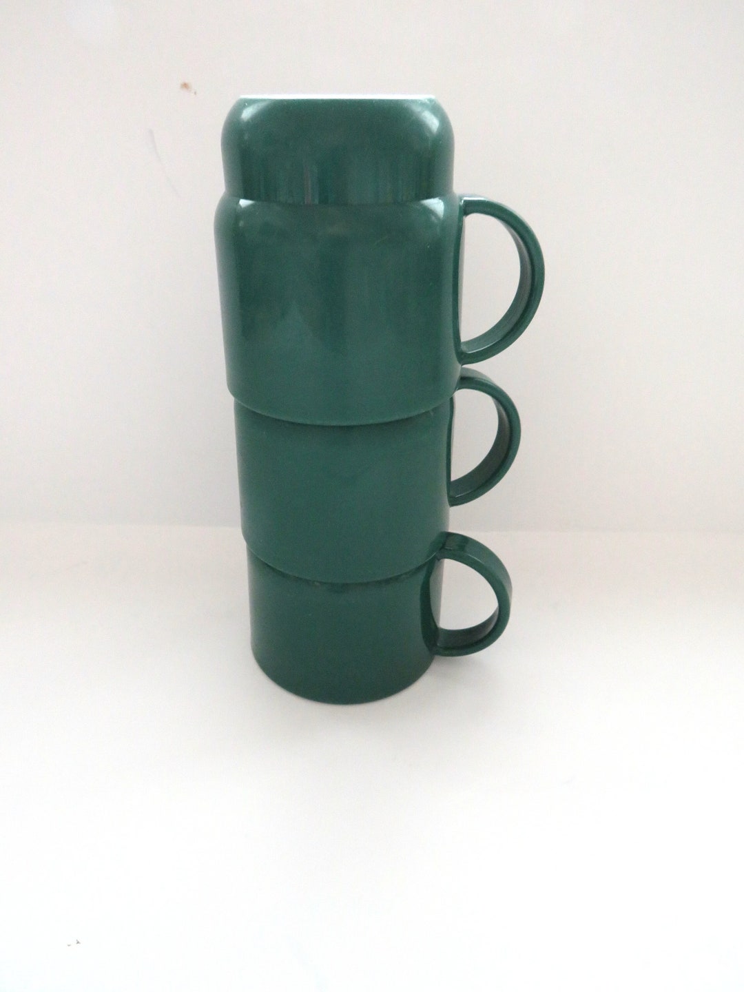 1990s Tupperware Coffee Mugs Set of 3 Stackable Cups Forest Green ...