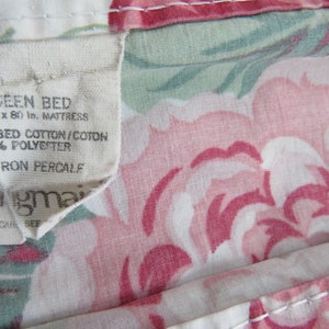 Vintage Floral Queen Flat Sheet by Springmaid Blue Pink Yellow Flowers ...