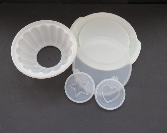 1970s Tupperware Jello Mold - Jel N Serve Mold - 5 Pieces White Fluted ...