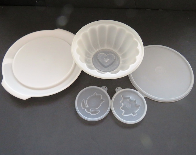 1970s Tupperware Jello Mold - Jel N Serve Mold - 6 Pieces White Fluted ...