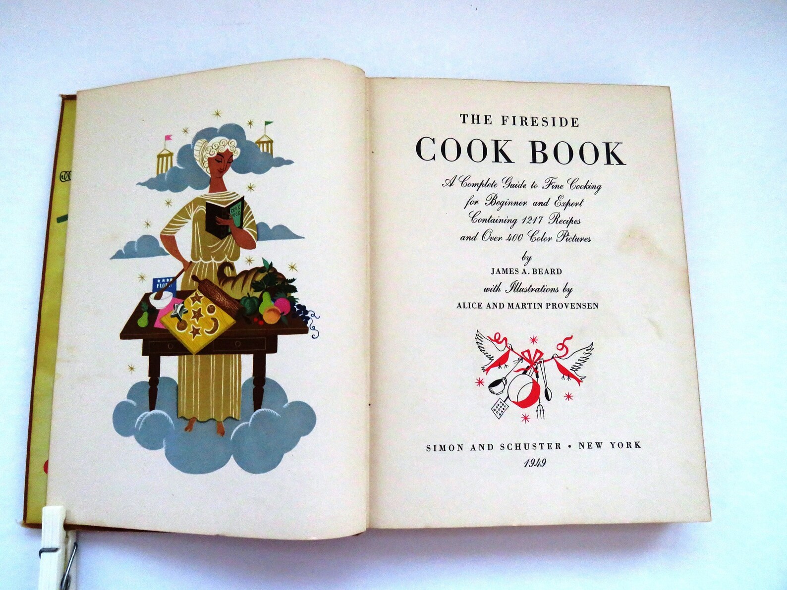 1949 the Fireside Cook Book by James Beard - 1st Ed Hard Cover Antique ...